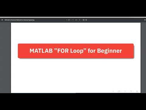 Introduction to "for" Loops in MATLAB - YouTube