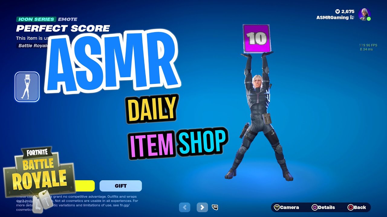 ASMR Fortnite NEW Perfect Score Emote! Daily Item Shop 🎮🎧 Relaxing ...