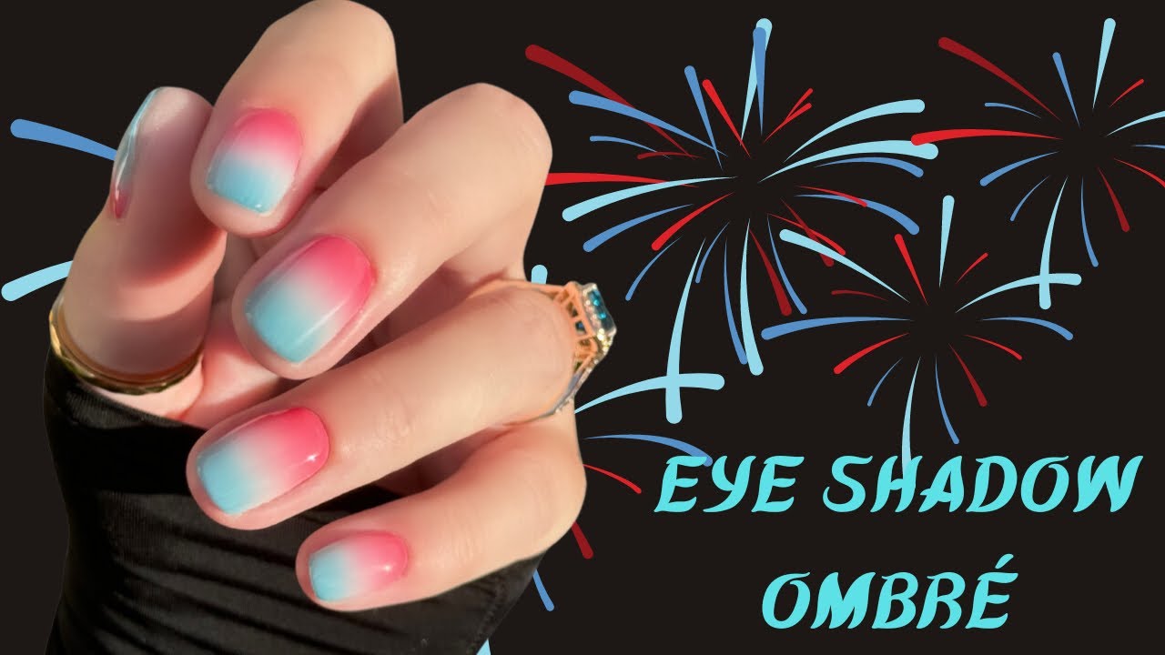 DIP POWDER ON SHORT NAILS | BOMB POP NAILS WITH EYE SHADOW!! - YouTube