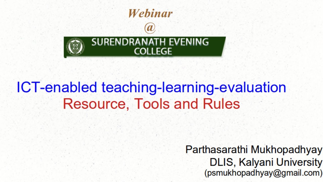 ICT-enabled teaching-learning-evaluation - YouTube