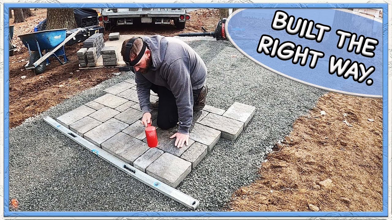 How To Lay A Paver Tee Pad For Disc Golf - YouTube