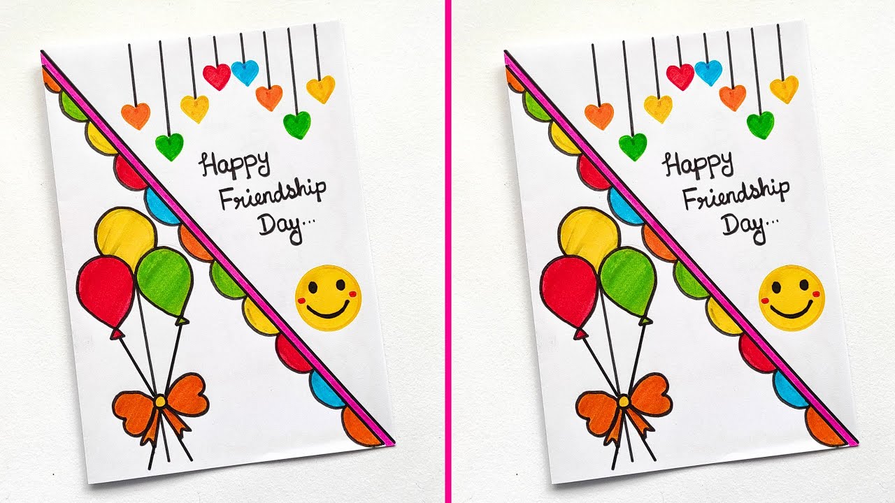 Friendship Day Greeting Card |Easy & Simple Friendship Day Card|How to ...