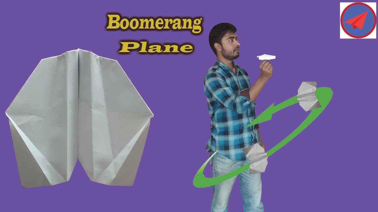 How to Make Boomerang Plane Ver 13 origami boomerang plane - YouTube