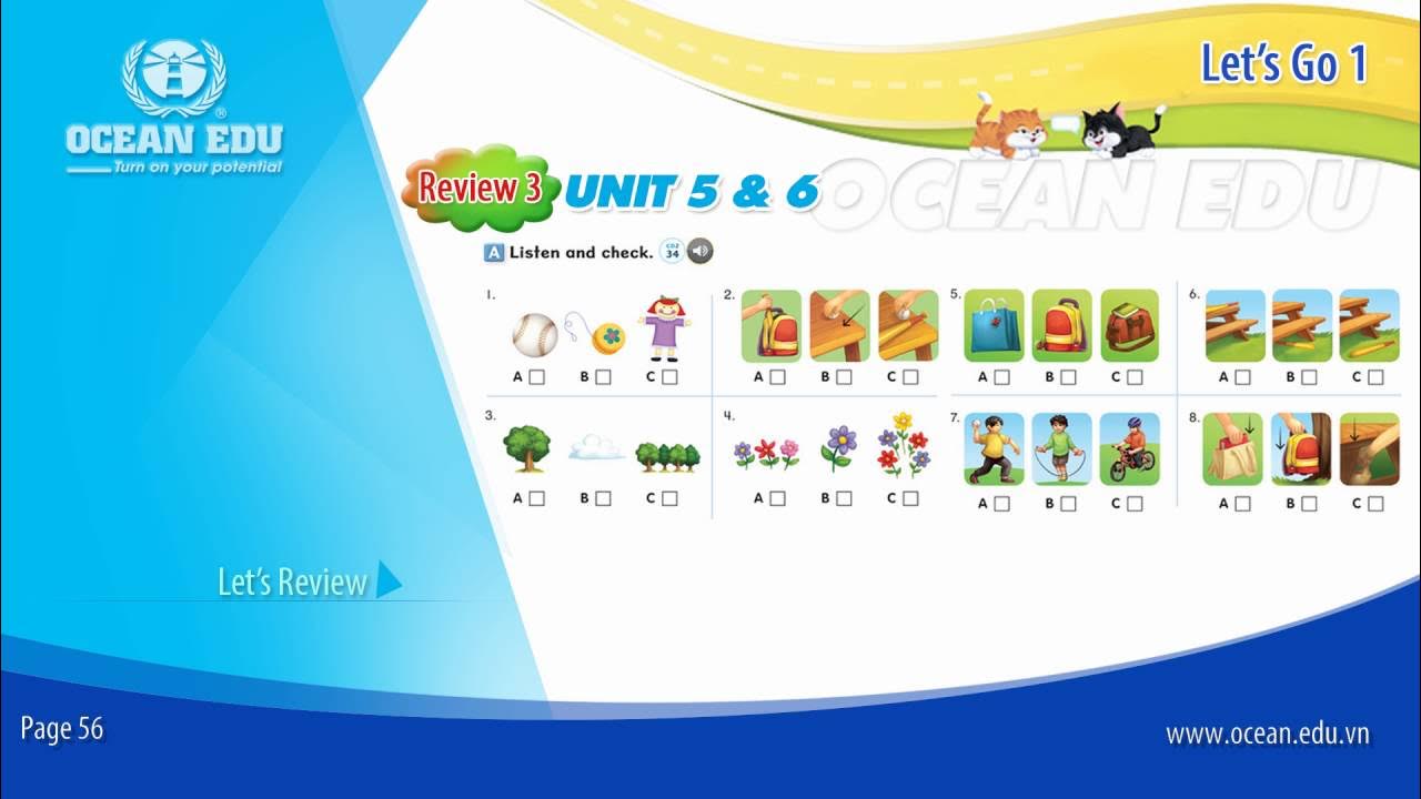 [Ocean Edu] Review 3 - Unit 5 & 6 | Student book - Let's Go 1 - YouTube