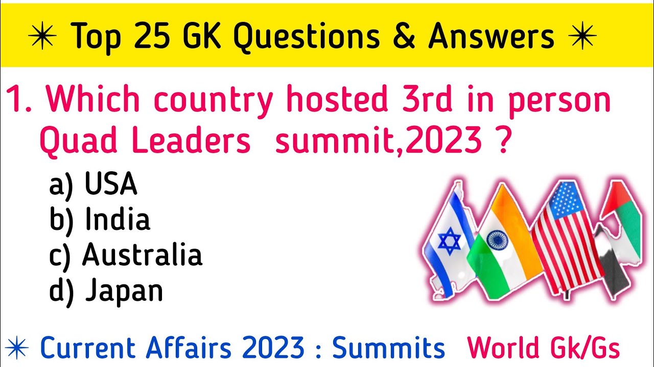 Top 25 World GK Questions & Answers | GK questions and answer | 2023 ...