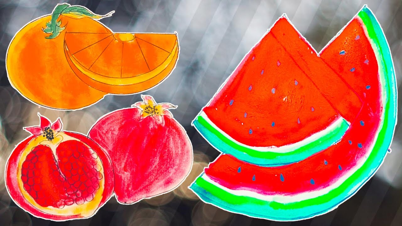 Summer Fruit Drawing 😋|Summer Fruit Drawing Easy Step By Step 😋😋😋 - YouTube