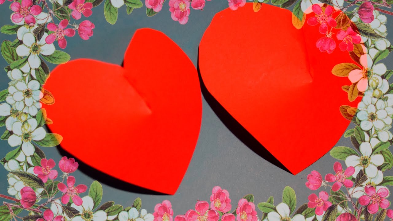 How to make 3D paper heart ♡ handicraft tutorial - YouTube