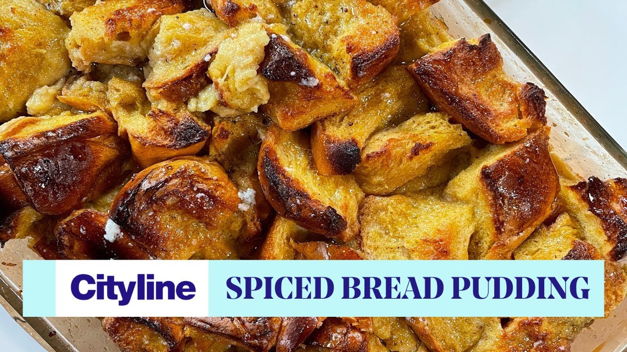 Spiced challah bread pudding with salted caramel - YouTube