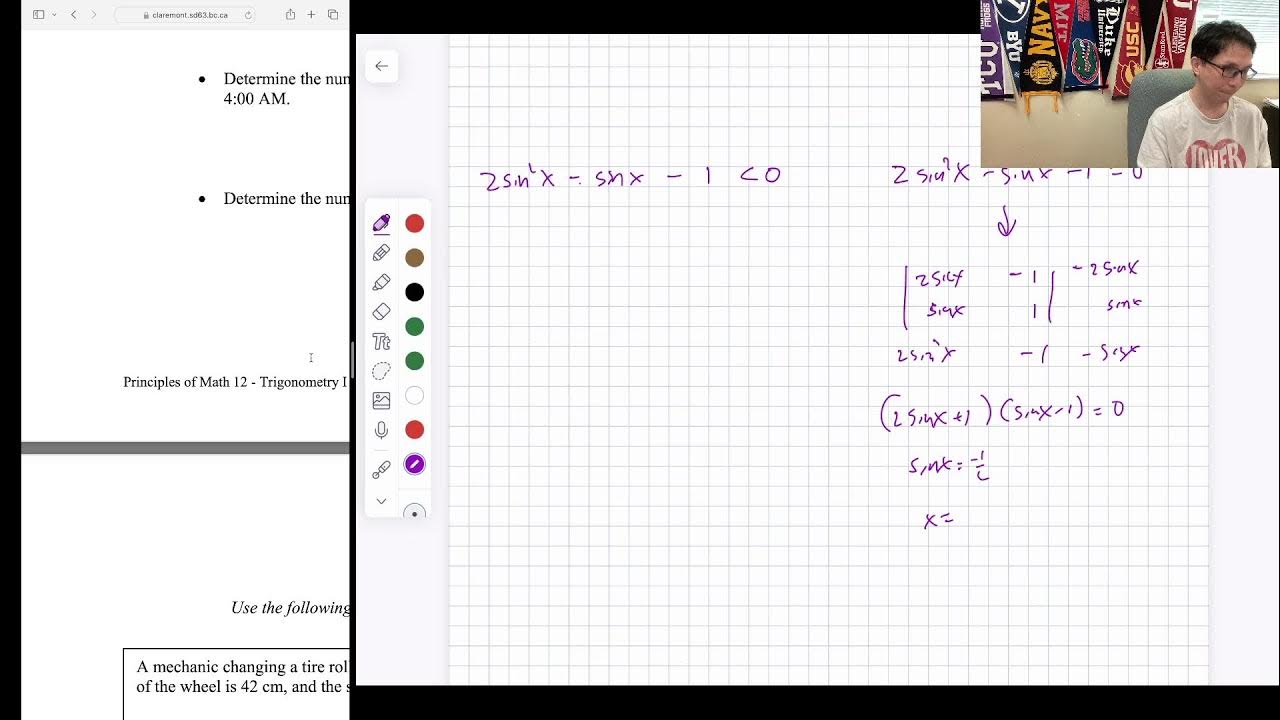 AP Pre-Calculus Inverse trig graph , modeling and trig inequality - YouTube