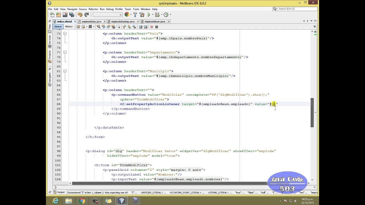 PARTE 6, CRUD MVC CON JSF, HIBERNATE Y PRIMEFACES (Modificar y Eliminar) - YouTube