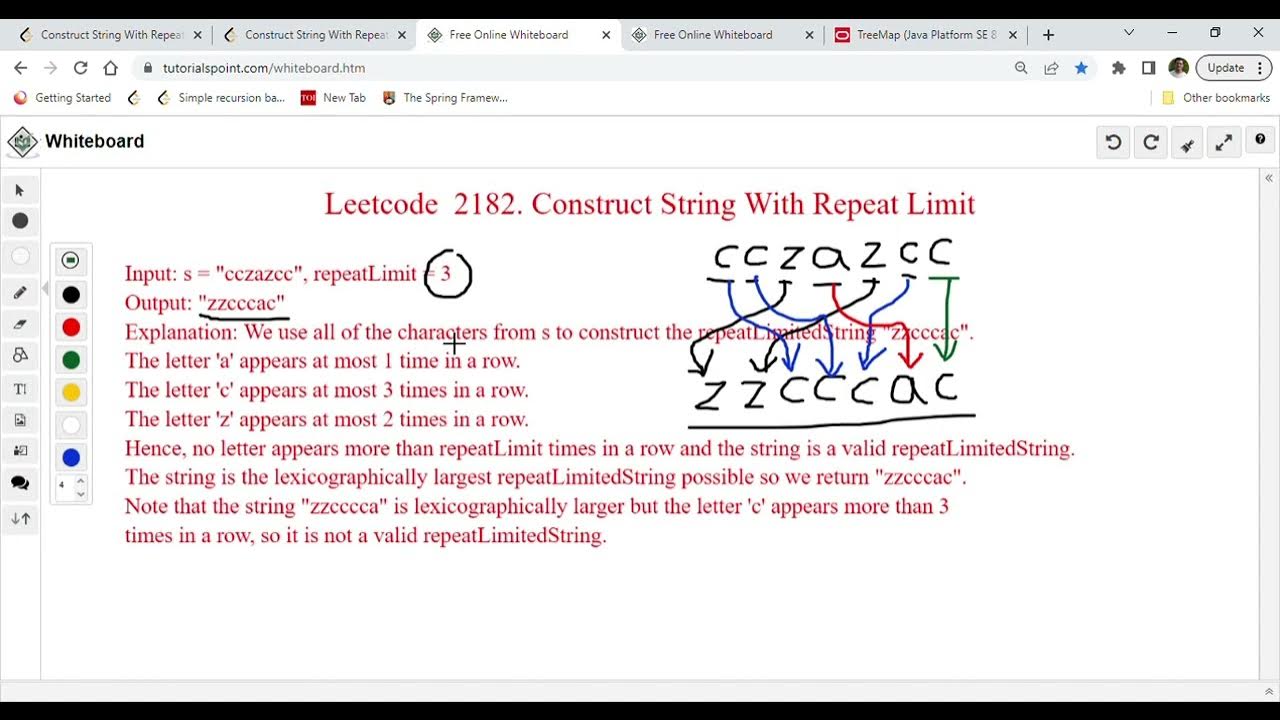 Leetcode 2182 Construct String With Repeat Limit - Interesting String Question Explained - YouTube