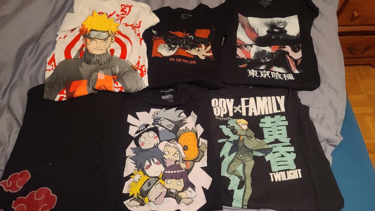 Ripping up anime shirts - Naruto, Tokyo Ghoul and Spy X Family - YouTube