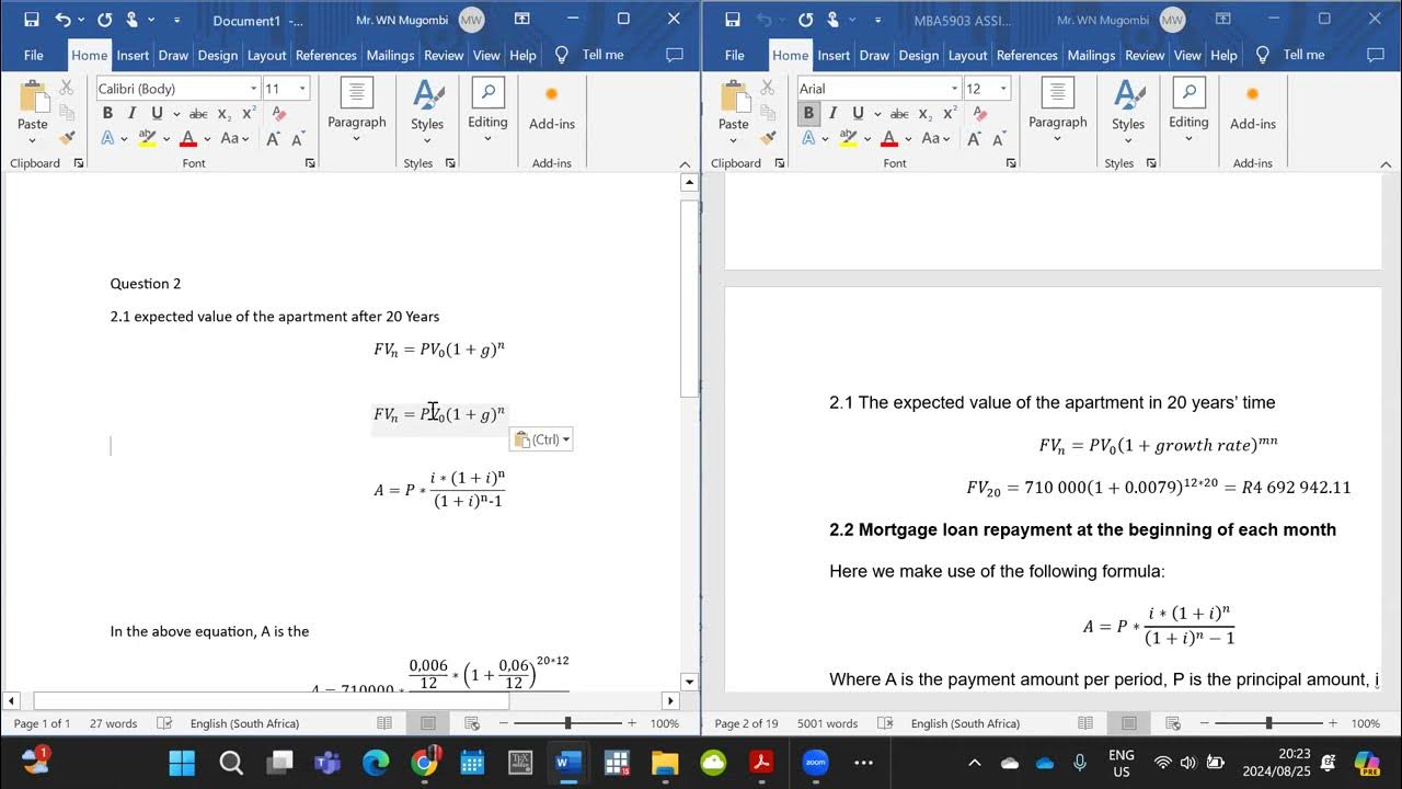 Typing equations in Word 2 - YouTube