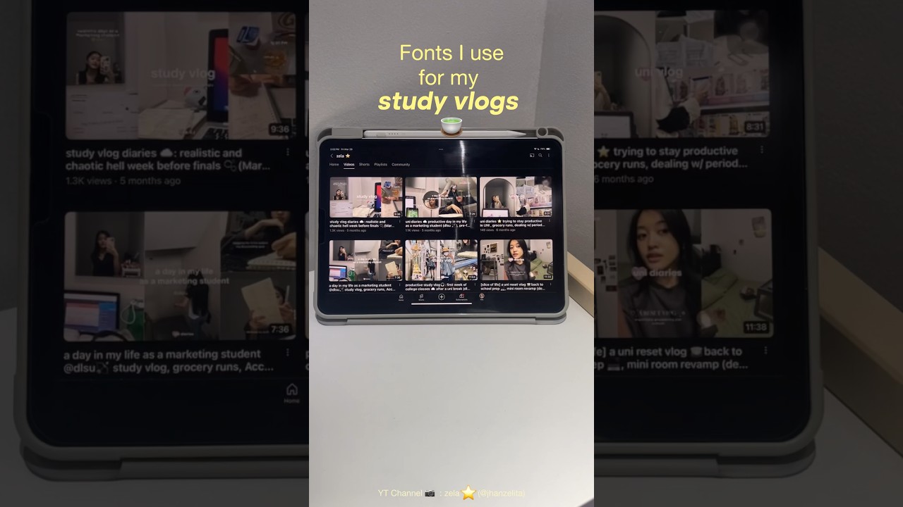 aesthetic and minimal fonts to use for your vlogs ⭐️ #studyvlog # ...