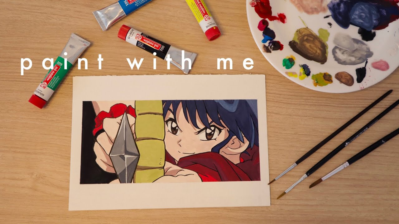 Painting your anime requests 4 | Yashahime Moroha Gouache painting ...