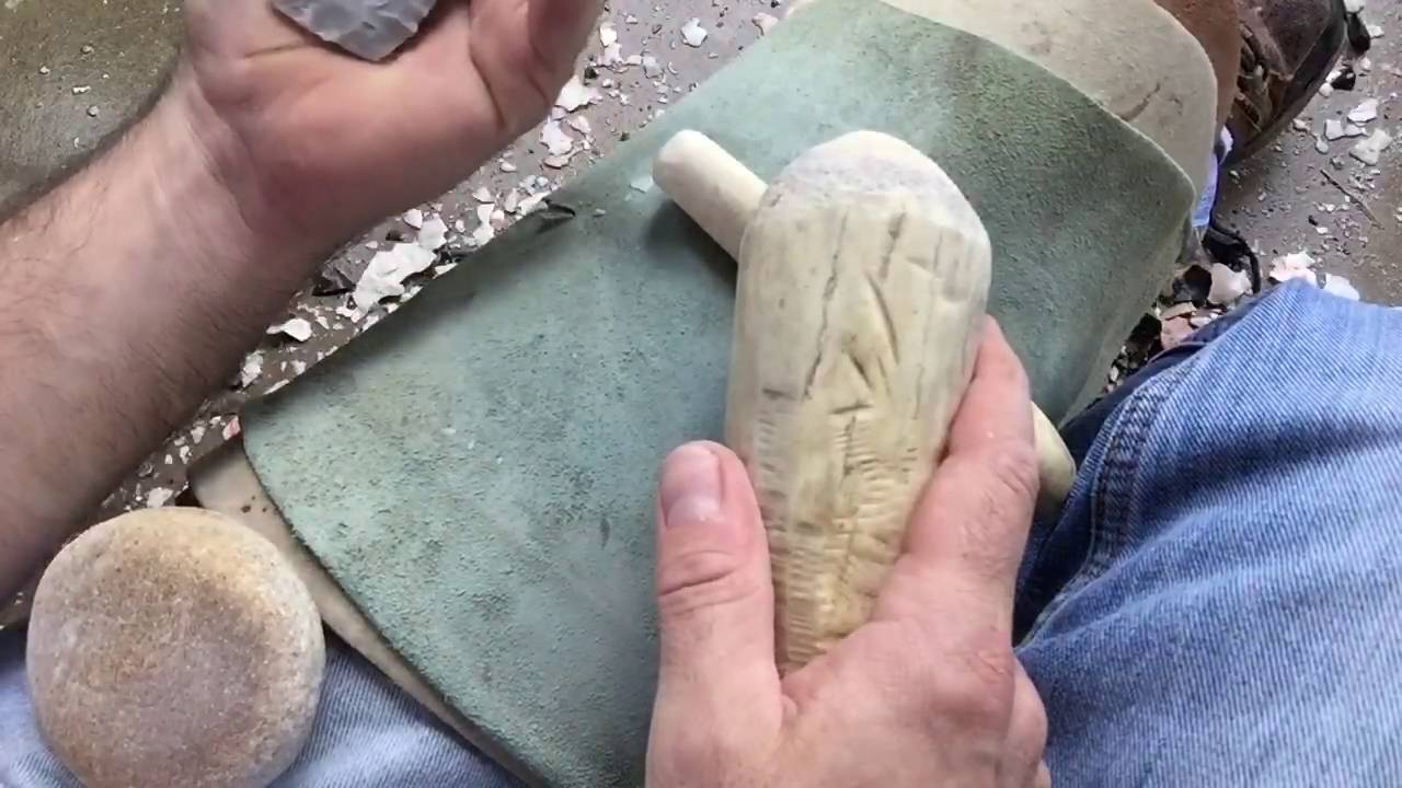 Whitetail deer tine shaft punch. - YouTube