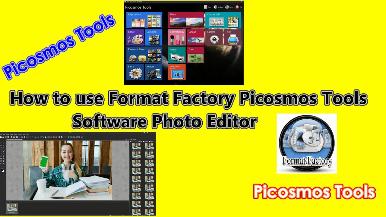 How to use Format Factory Picosmos Tools Software Photo Editor - YouTube