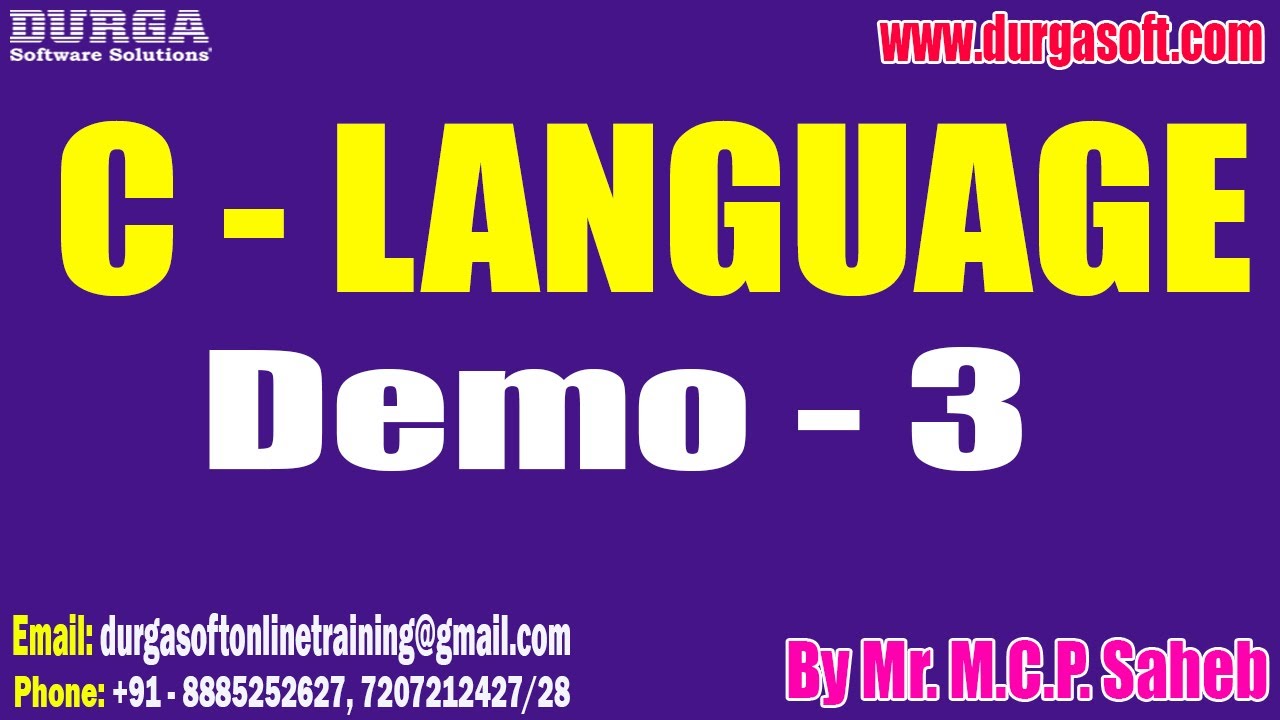 C - LANGUAGE tutorials || Demo - 3 || by Mr. M.C.P. Saheb On 16-11-2023 ...