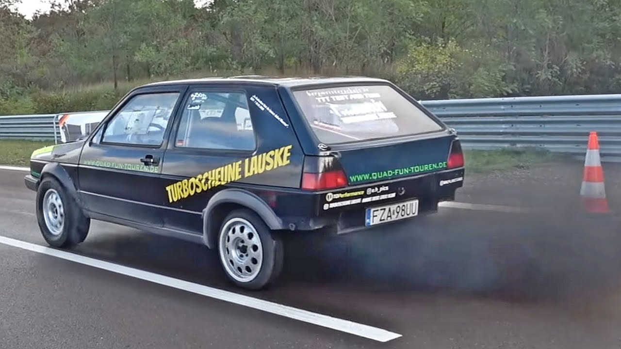 VW Golf 2 Turbo Diesel Tuning - Drag Racing - YouTube