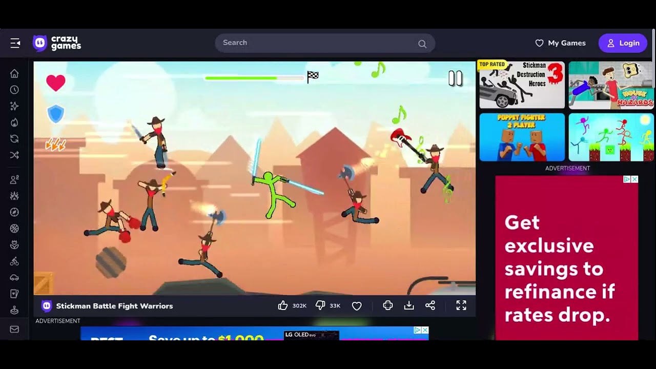 Crazy Games Stickman Battle Campaign Gameplay - YouTube
