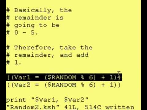 Intro To Korn Shell - 22e - Using Korn Shell Reserved Var RANDOM - YouTube