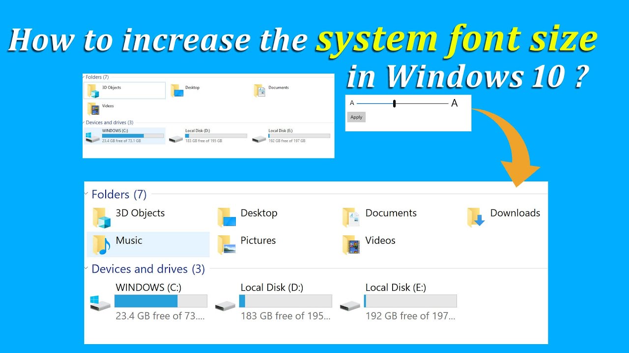 How to increase the system font size in Windows 10 ? - YouTube