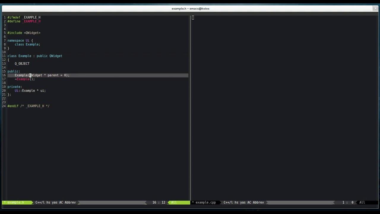 Emacs YASnippet for QT4 - YouTube