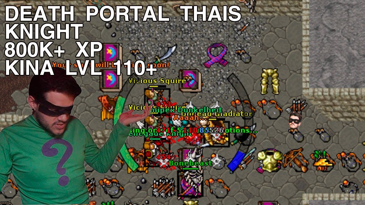 Tibia - Kina 110+ 800k/h + XP - Death Portal - YouTube