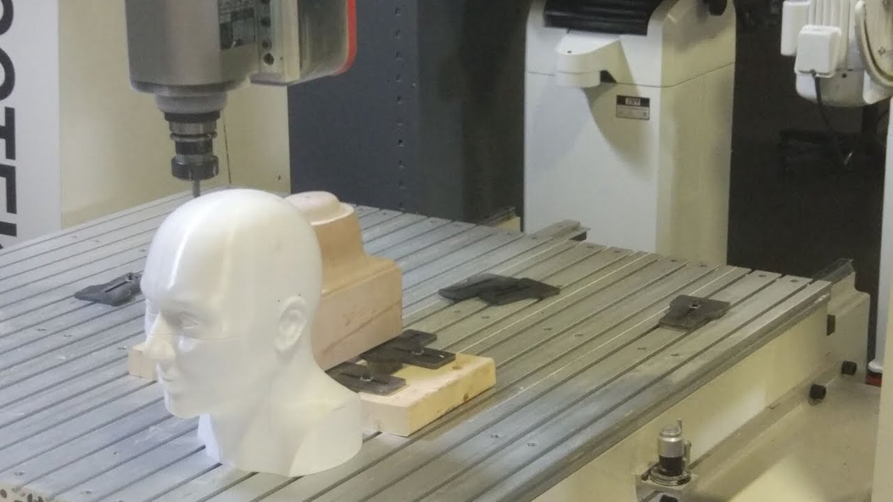 AKM1212 5axis cnc machine milling spherical human head - YouTube