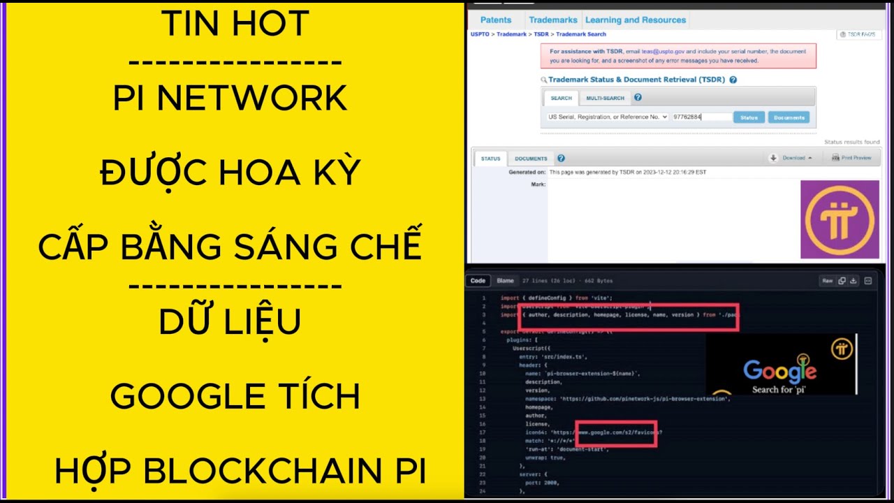 TIN HOT! Pi được Hoa Kỳ cấp bằng sáng chế, Dữ liệu Google tích hợp ...