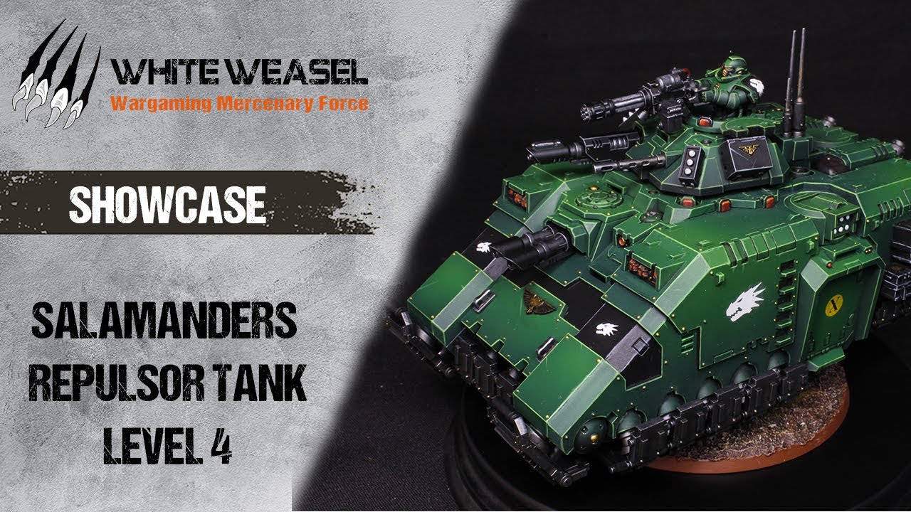 Warhammer 40.000 Salamanders Repulsor Tank level 4 - Showcase - YouTube