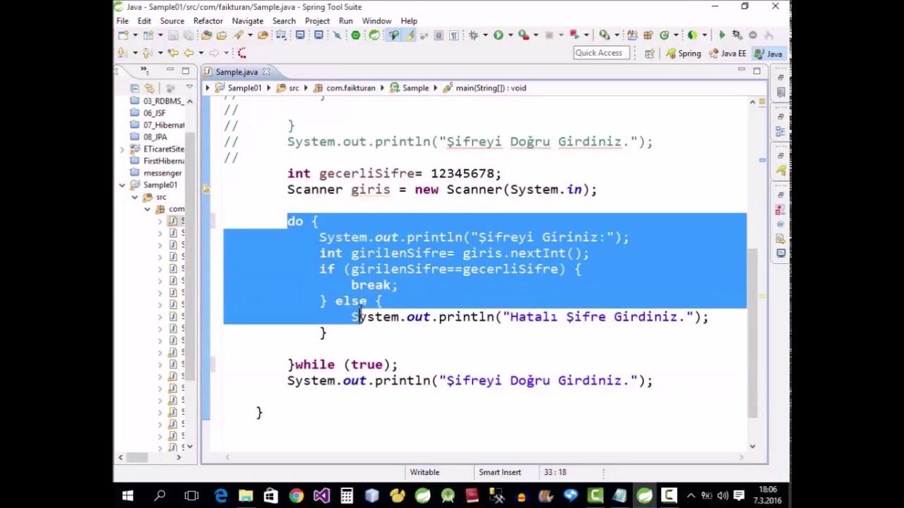 Java 020-Java do-while döngüsü kullanımı - YouTube