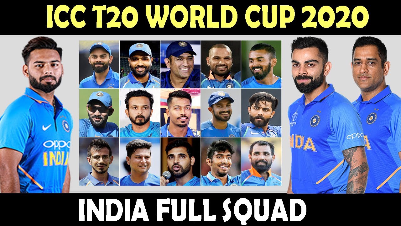 India Full Squad for ICC T20 World Cup 2020 | India 15 member Team ...