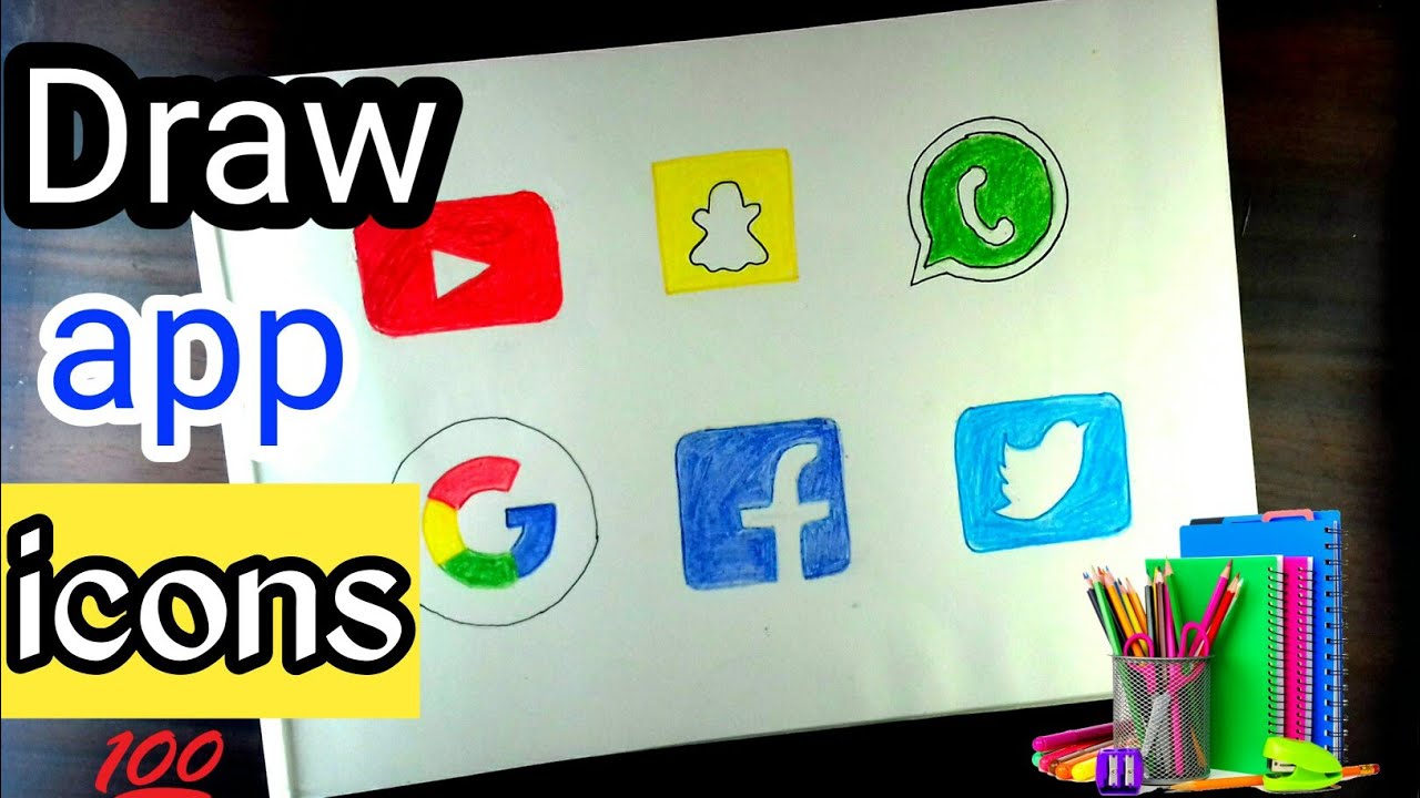 How To Draw Social Media Logo | Youtube, Snapchat, Whatsapp, Google ...