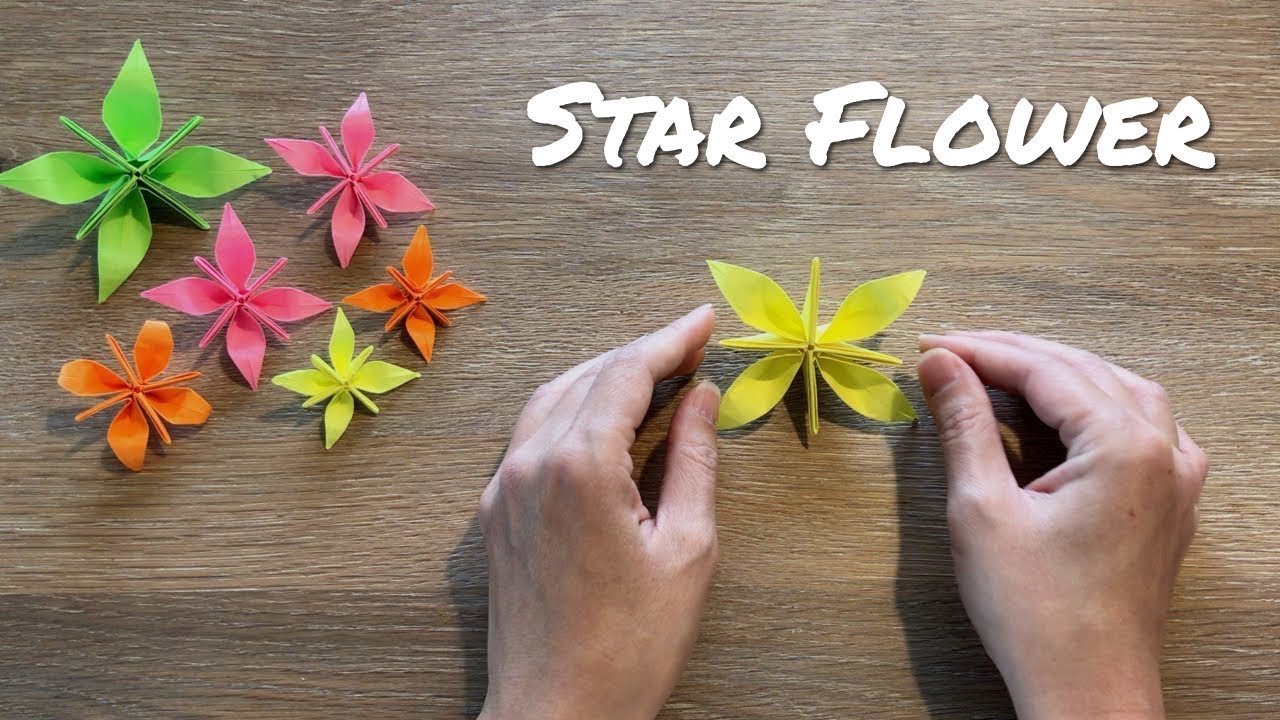 How to make paper star flower|| Easy origami flower||4-Minute Crafts ...