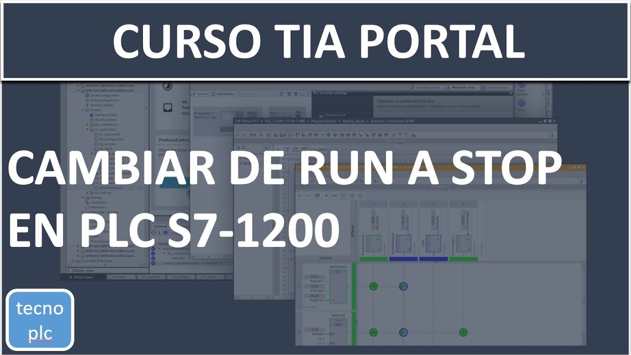 Cambiar de RUN a Stop en PLC S7 1200 - YouTube