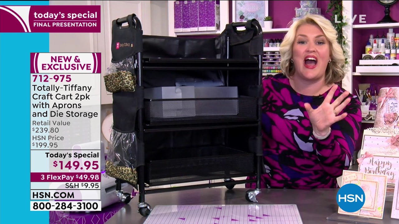 TotallyTiffany Craft Cart Set of 2 with Aprons and Die S... - YouTube