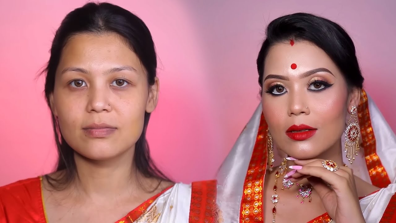 monolid eye makeup tutorial | Quick Simple and Easy Bridal | Long ...