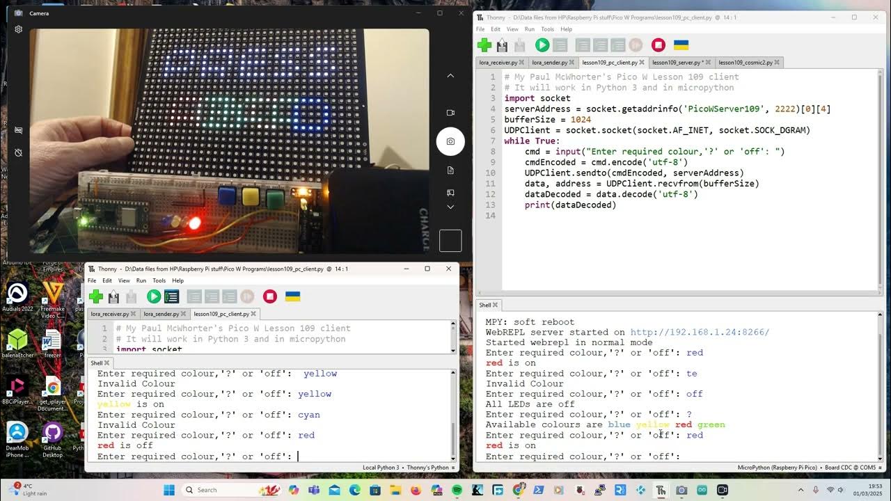 My video for Paul McWhorter's Pico W Lesson 110 - Expanding on lesson ...