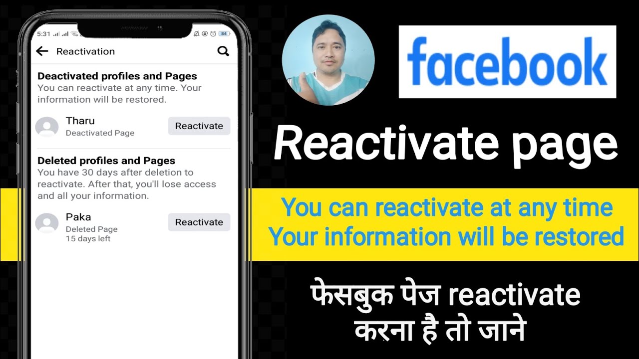 how to reactivate facebook page - YouTube