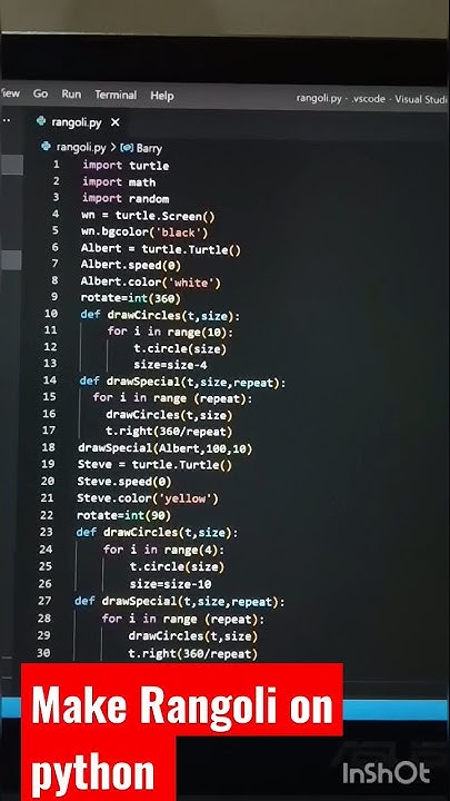 Make Rangoli design using python programming 😎🔥#shorts #youtubeshorts - YouTube