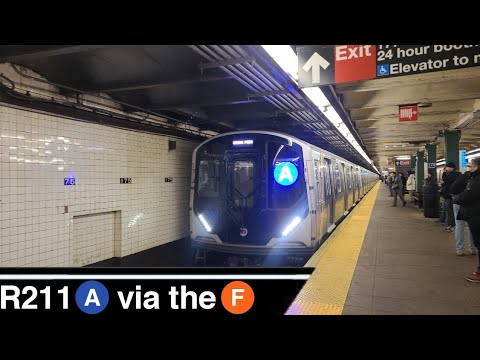A ride on a R211 (A) train via the (F) line - YouTube