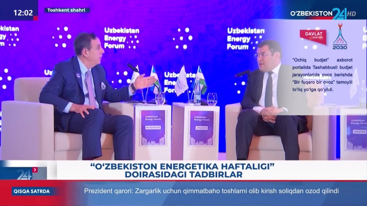 O‘zbekiston energetika haftaligi doirasidagi tadbirlar haqida reportaj ...