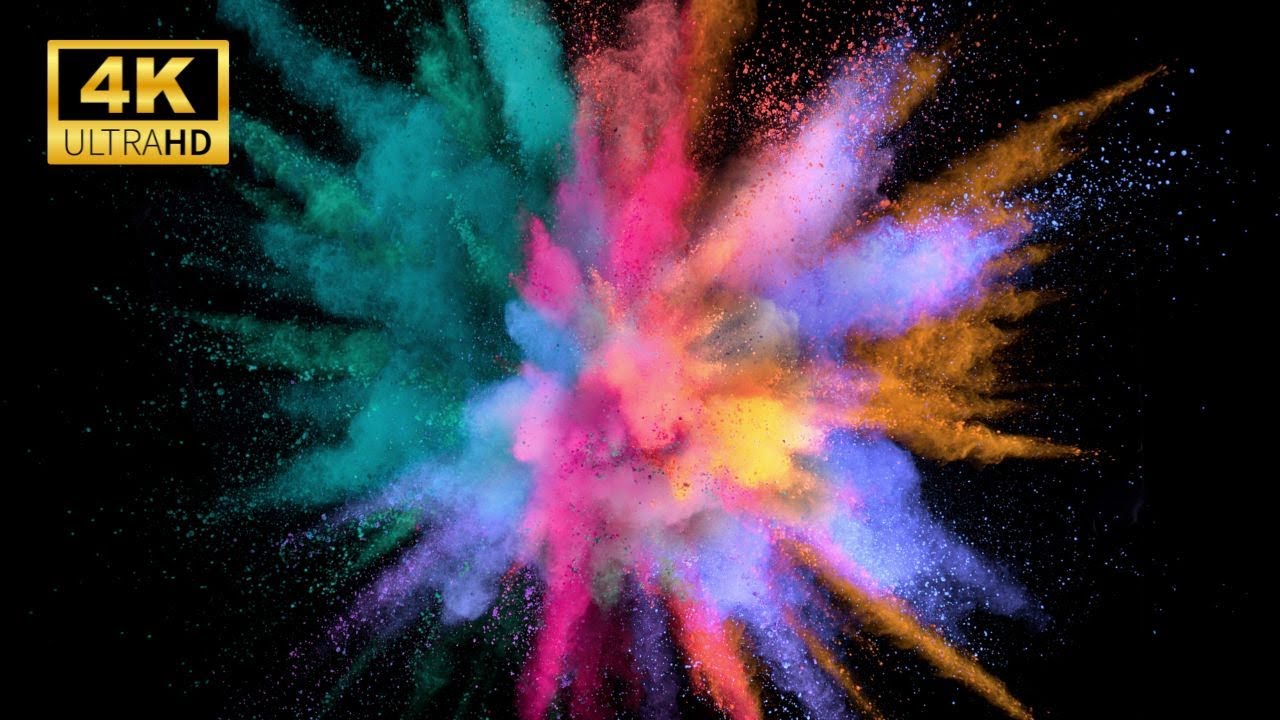 Colorful Powder Explosions! 10 Hours 4K Screensaver with Relaxing Music ...