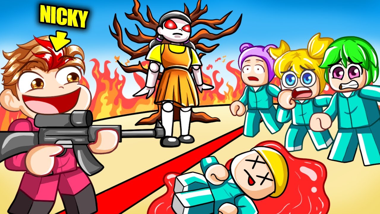 Playing as GUARD in Roblox SQUID GAME 2 ... | Nicky Playtime - YouTube