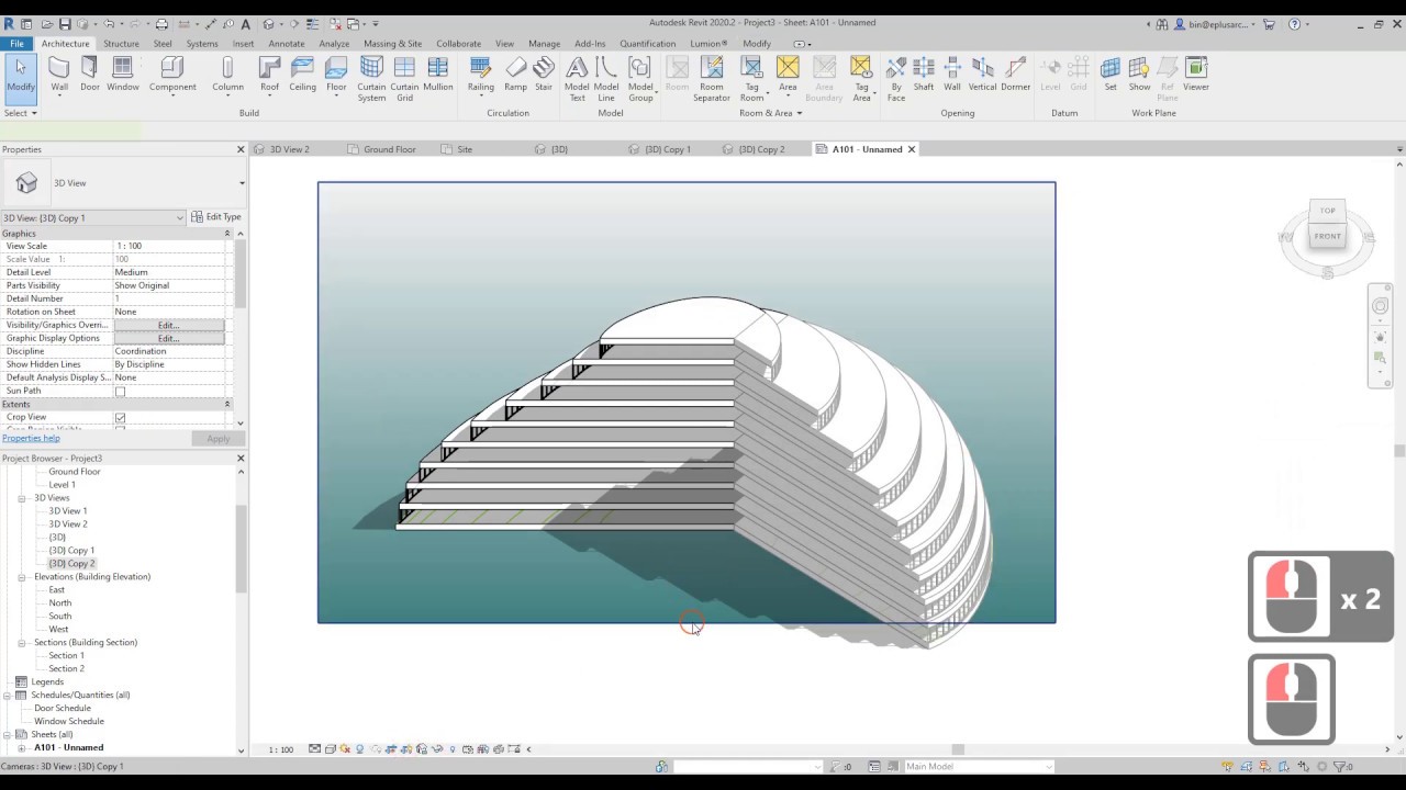 Revit Tricks & Tips (Day 33) - Cut your model in 2 angles in 3D - YouTube