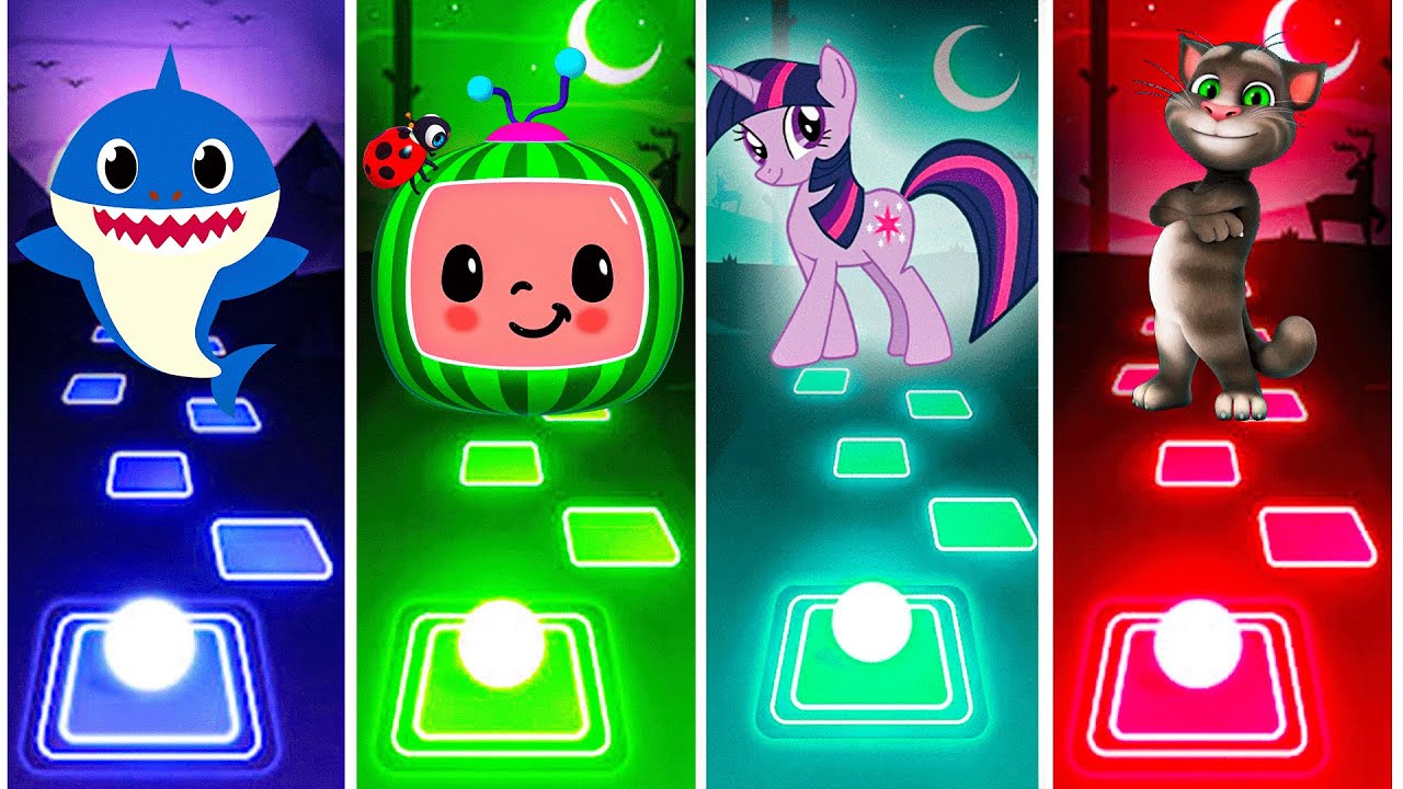 Baby Shark - Cocomelon - My Little Pony - My Talking Tom | Tiles Hop ...