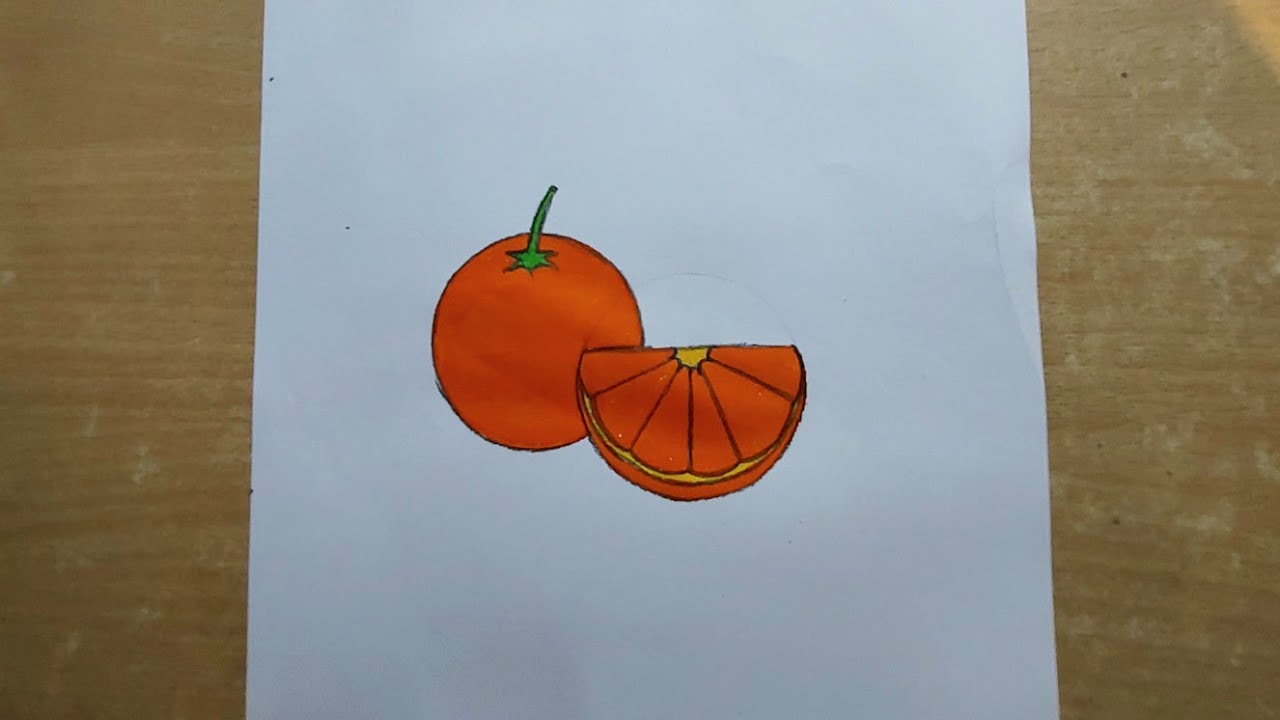 How to draw orange fruit | Step by step orange fruit drawing | Easy ...