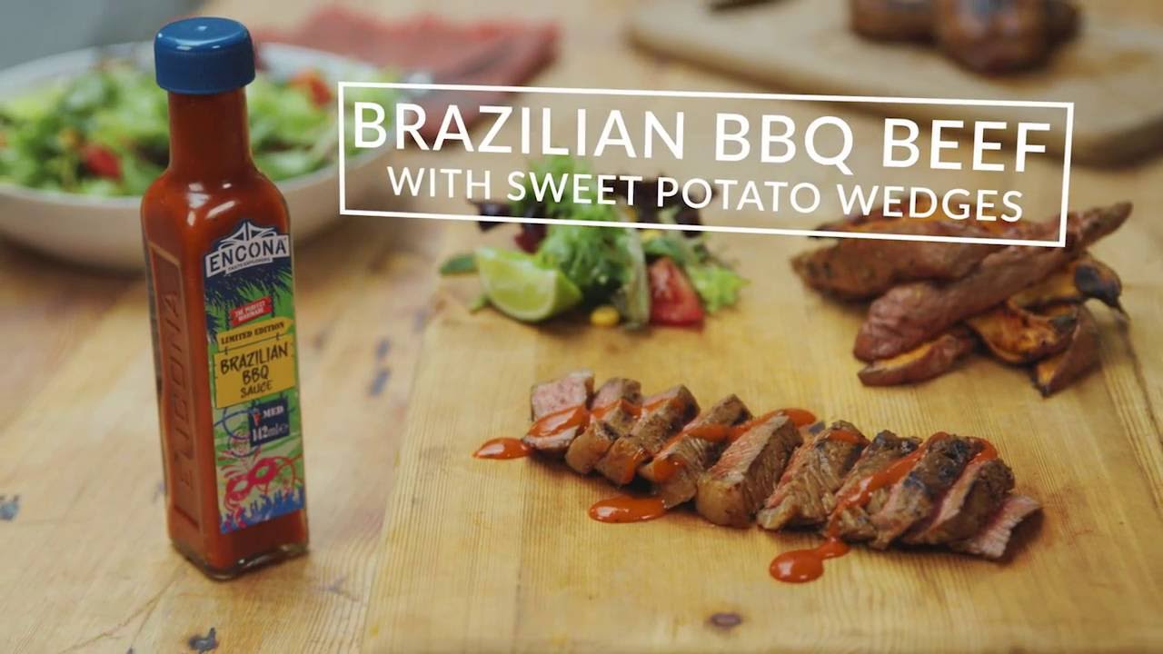 Brazilian BBQ Beef with Sweet Potato Wedges - YouTube