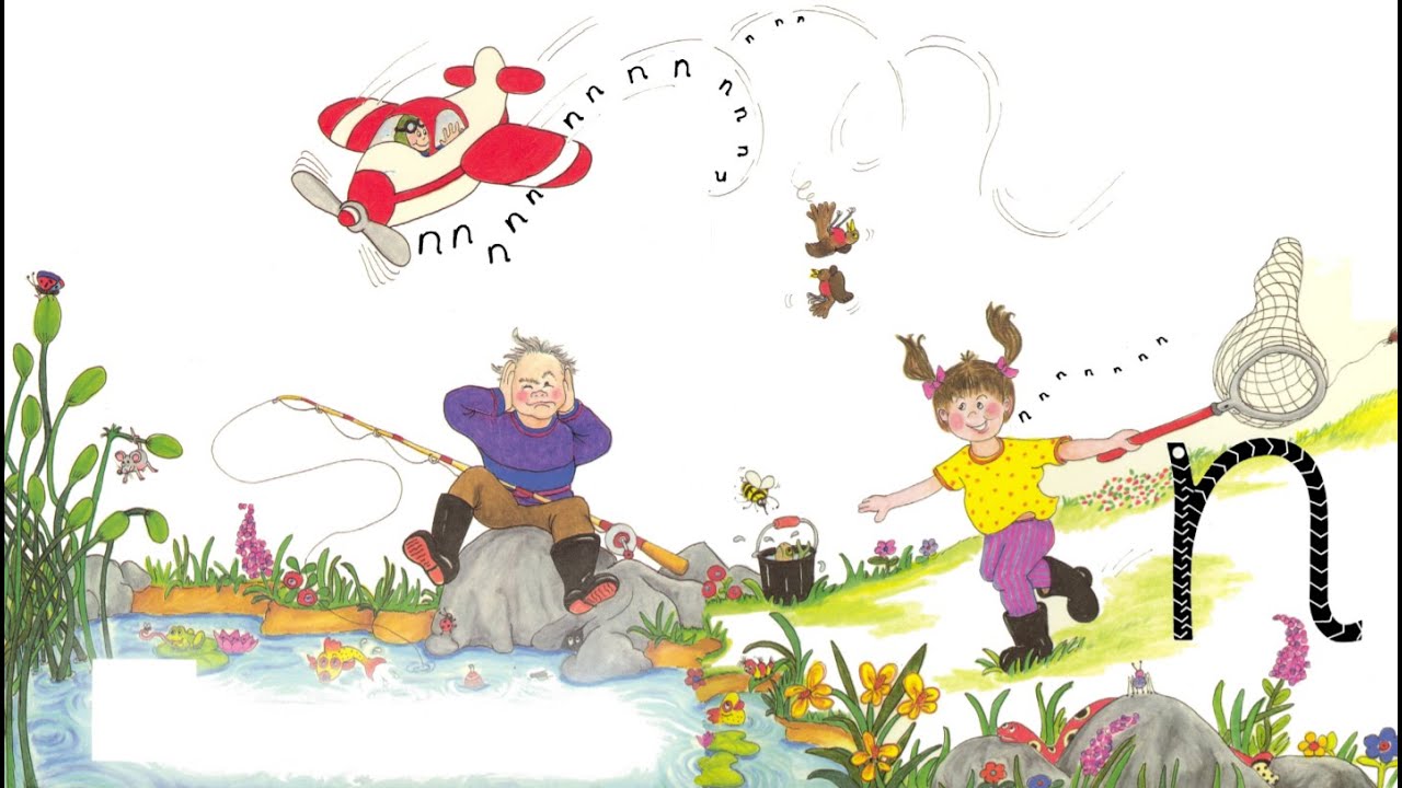 Jolly Phonics Story - /n/ sound - YouTube
